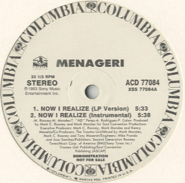Menageri - Now I Realize [12"] – Morpho Records