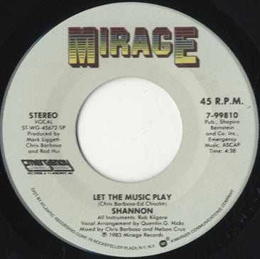 Shannon - Let The Music Play [7"] – Morpho Records
