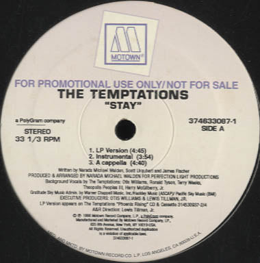 The Temptations - Stay [12"] – Morpho Records